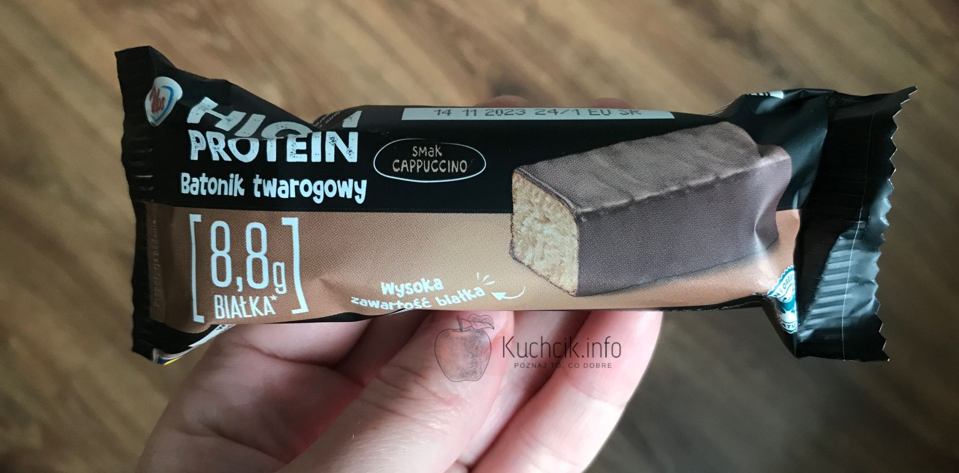 Pilos batonik twarogowy high protein cappuccino z Lidl – Kuchcik.info
